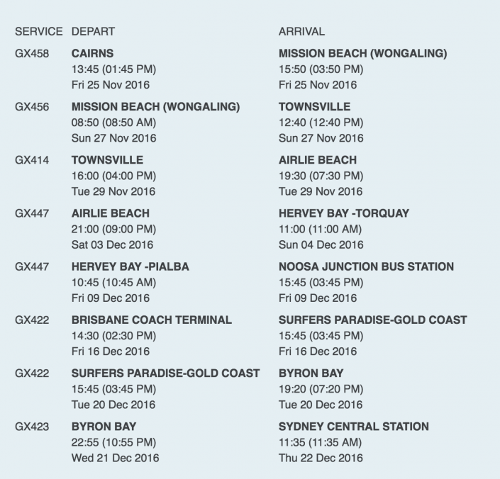 Greyhound Bus Pass Hop-on Hop-off | Cairns to Sydney Bus Itinerary